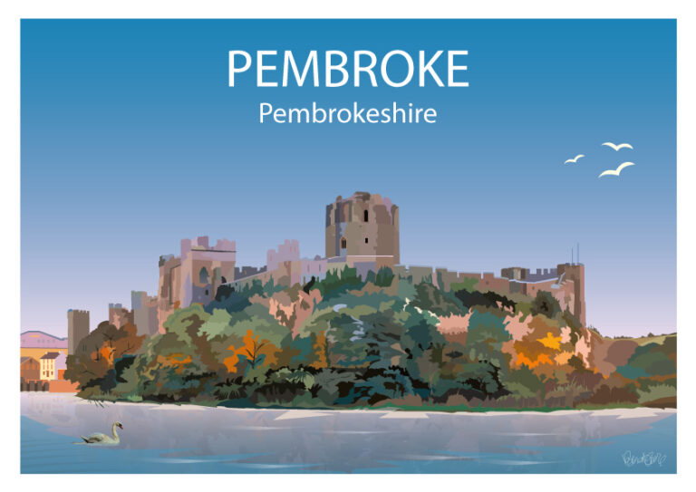 Pembroke Castle Art Print - Ed Lewis Art and Design - Click now to buy!